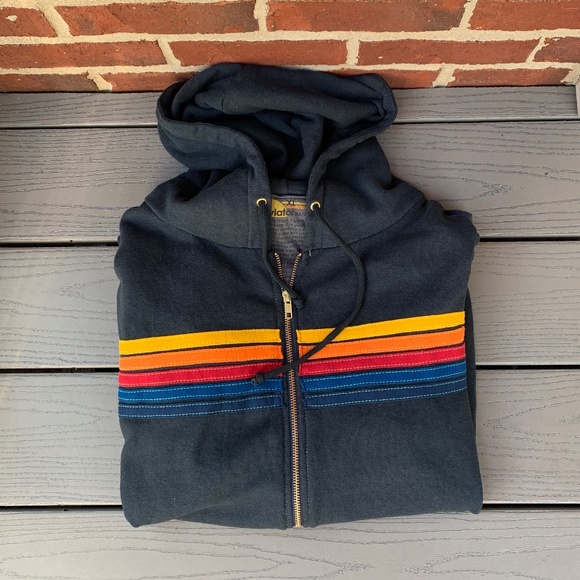 Aviator Nation | Tops | Aviator Nation 5 Stripe Zip Hoodie | Poshmark